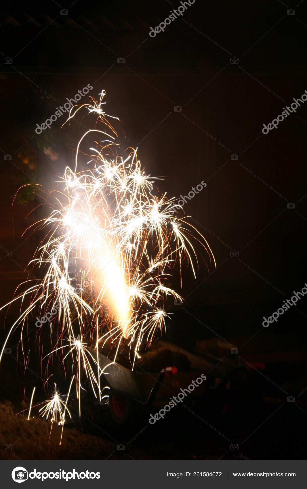 Firework Exploding Night Sky Background Stock Photo by ©YAYImages 261584672