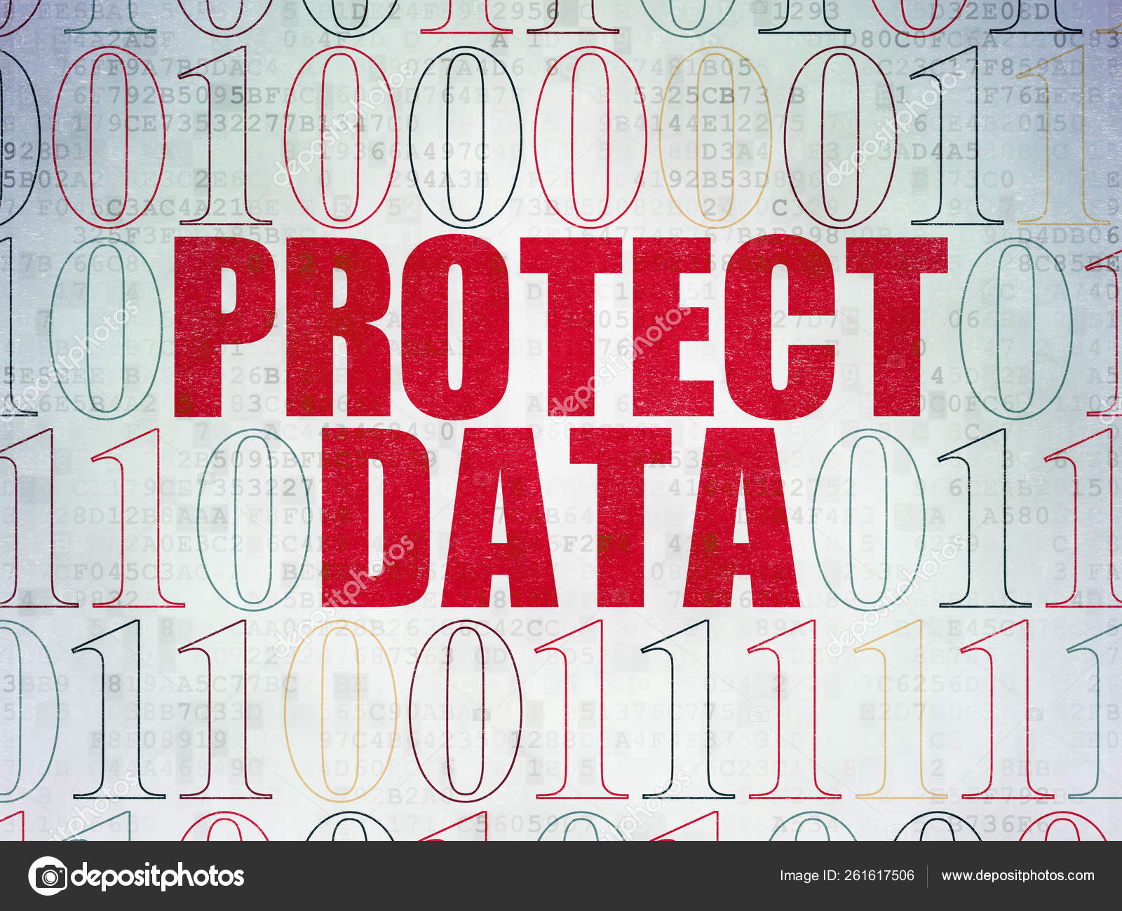 Protection Concept Painted Red Text Protect Data Digital Data Paper — Stock Photo © YAYImages ...