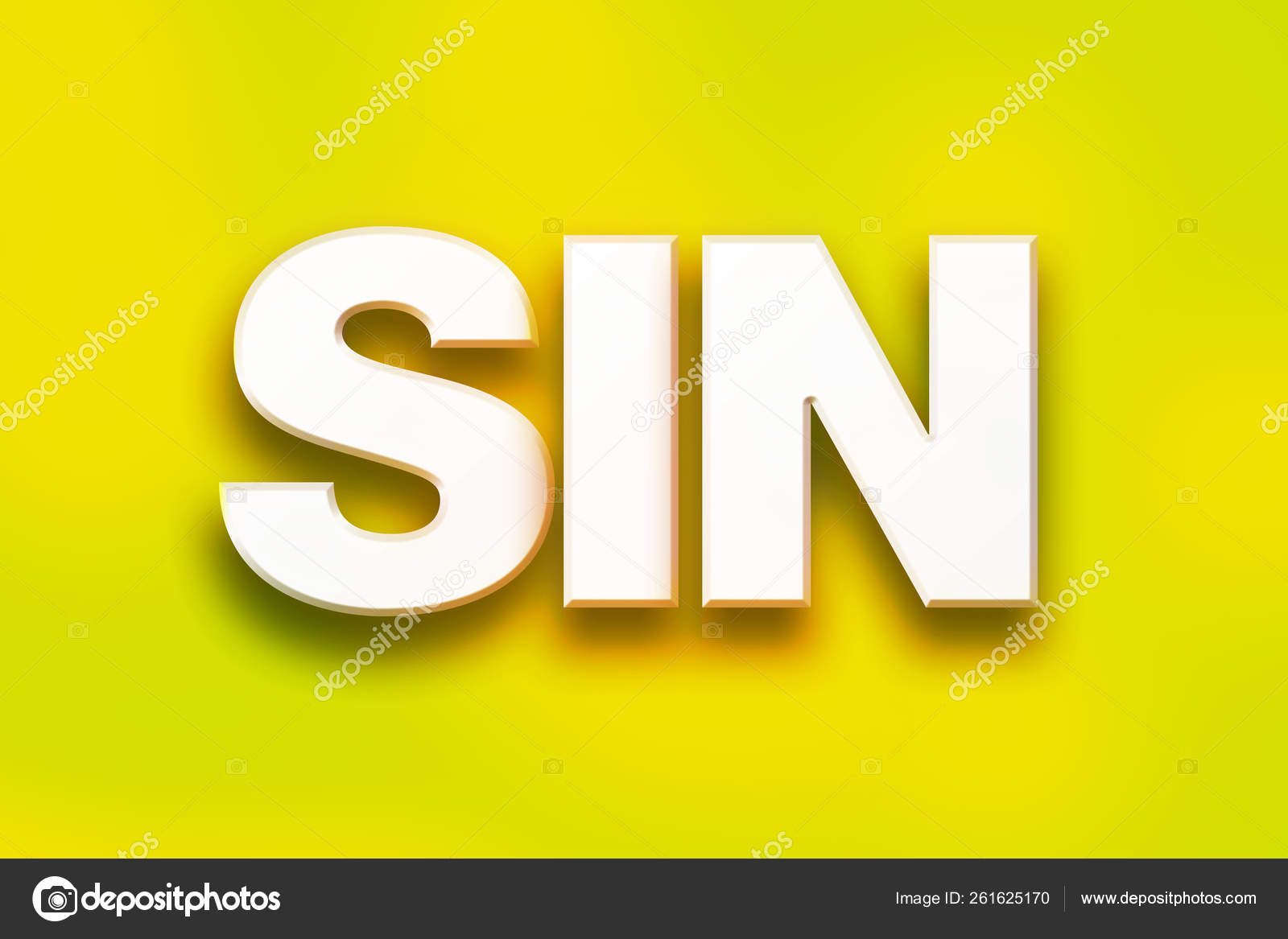 Word Sin Written White Letters Colorful Background Concept Theme Stock ...