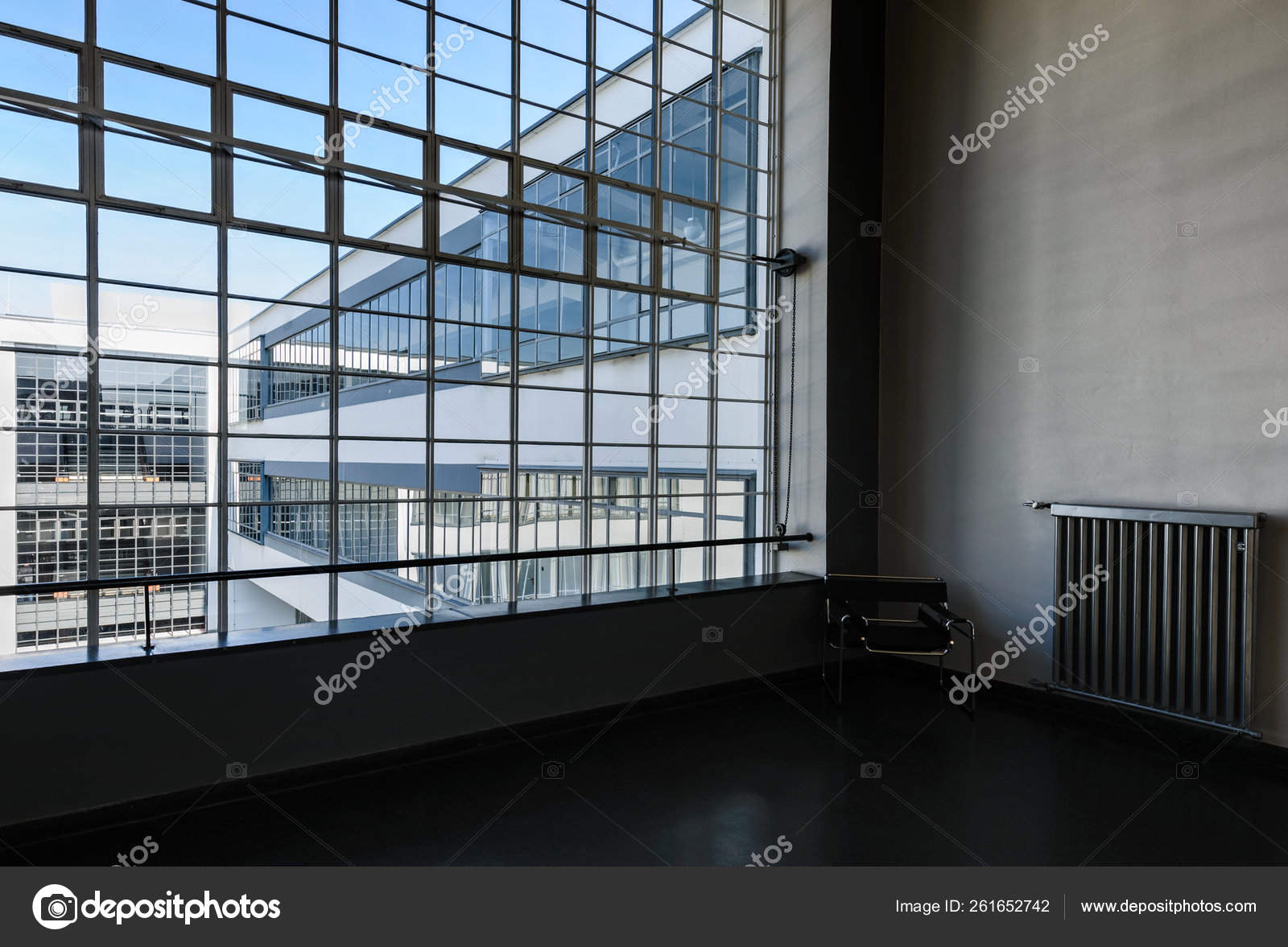 Bauhaus Dessau View Interior Large Window Its Opening Mechanism Stock ...