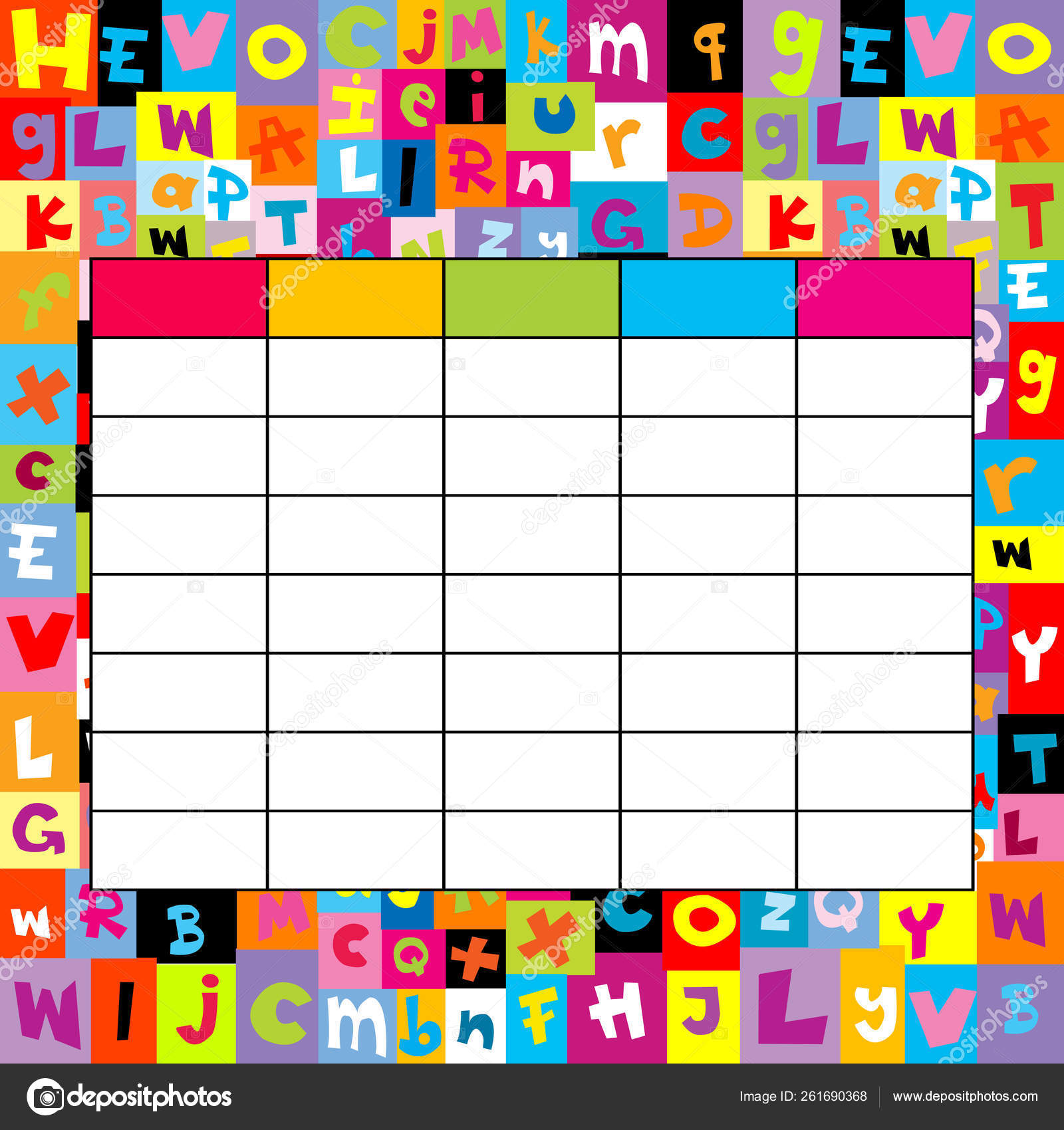 School Timetable Letters Background Stock Photo by ©YAYImages 261690368