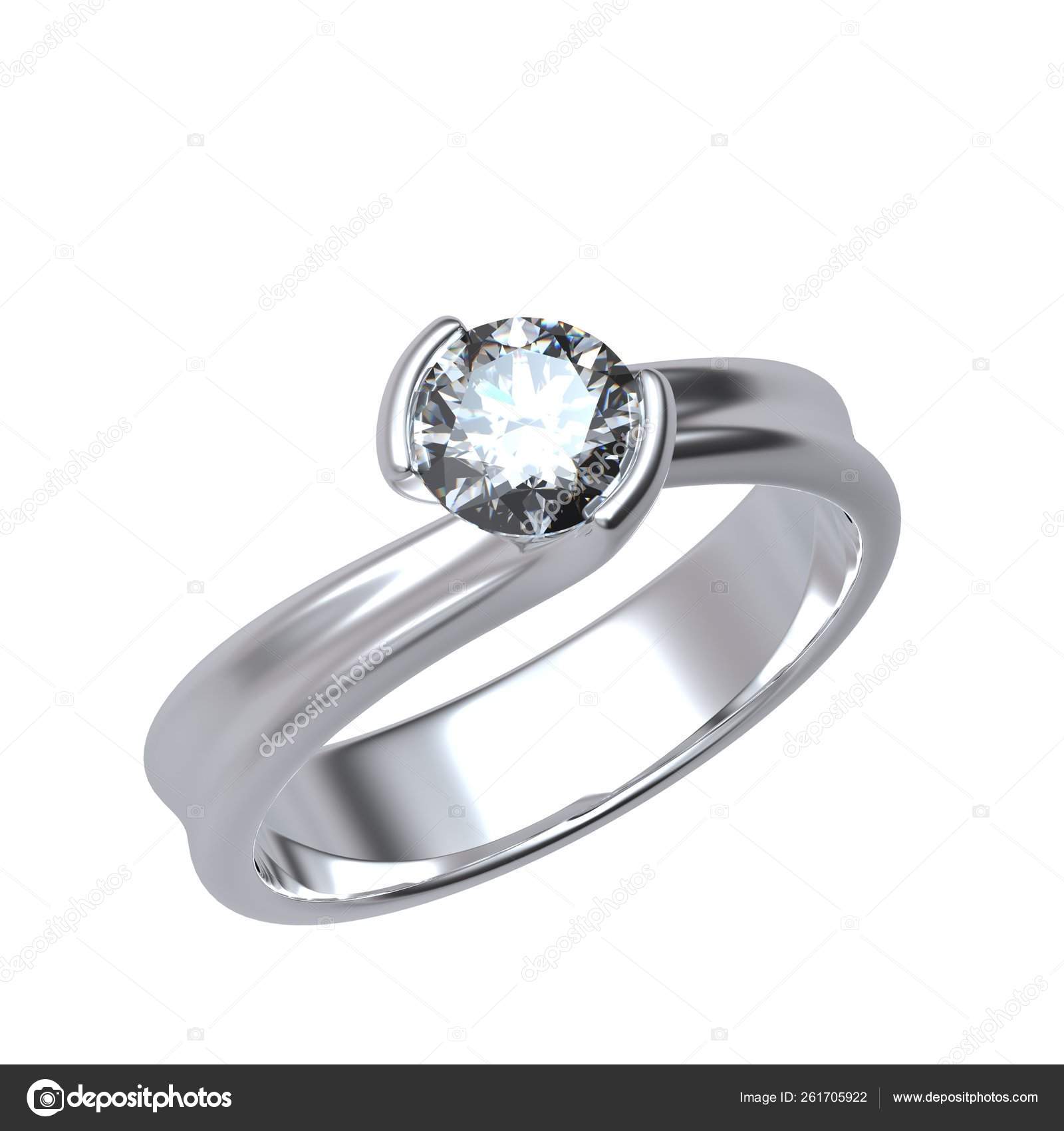 Ring Diamond Isolated White Background — Stock Photo © YAYImages #261705922