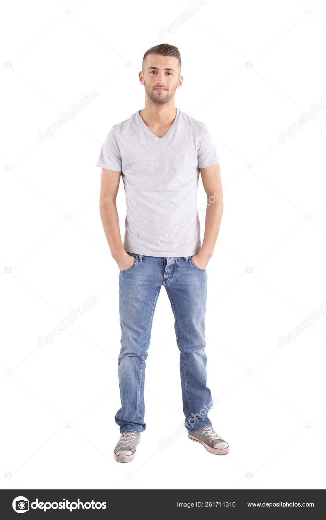 Handsome Man Standing Front White Background Stock Photo by ©YAYImages ...