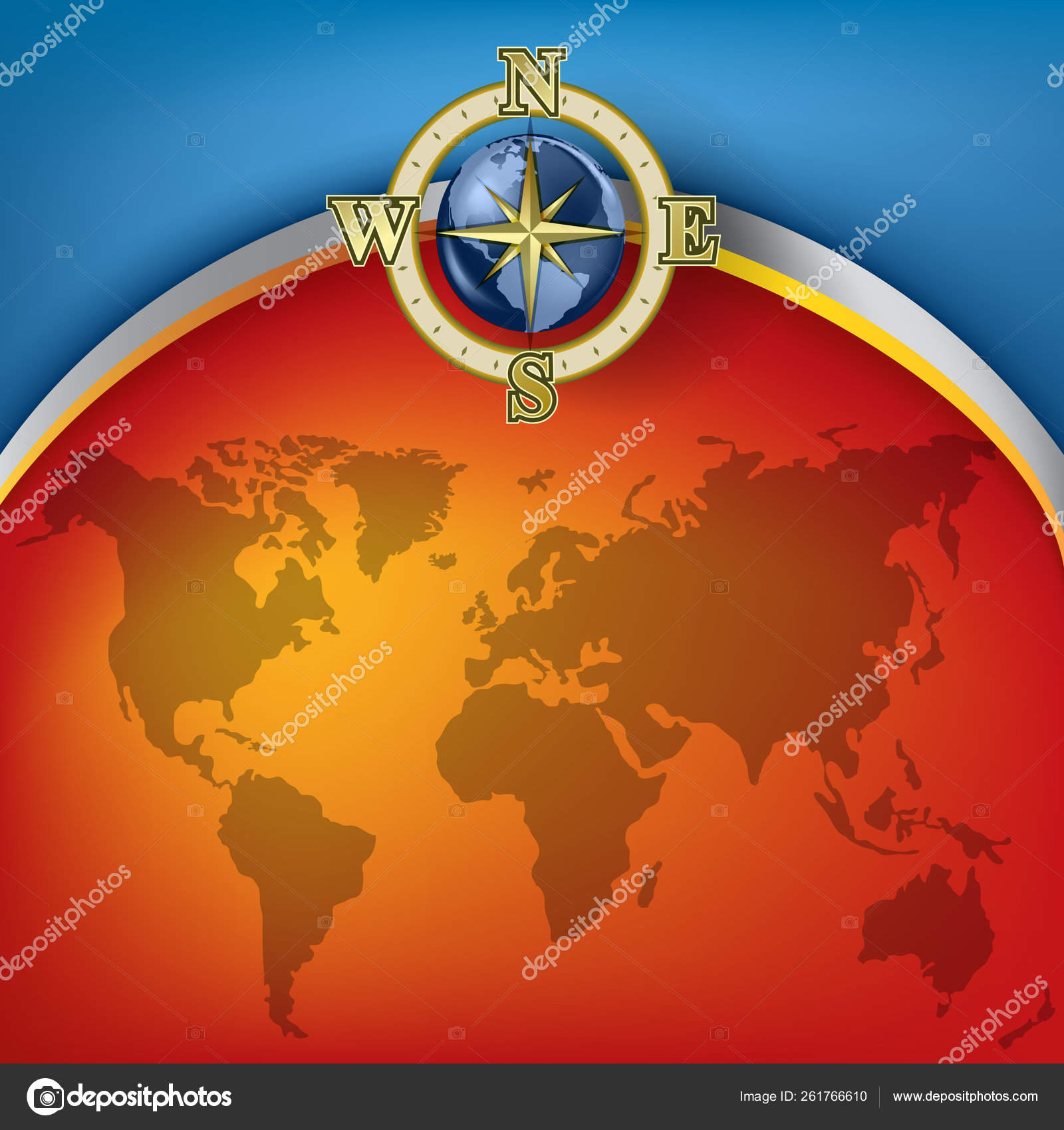 Abstract Red Background Earth Map Compass Stock Photo by ©YAYImages ...