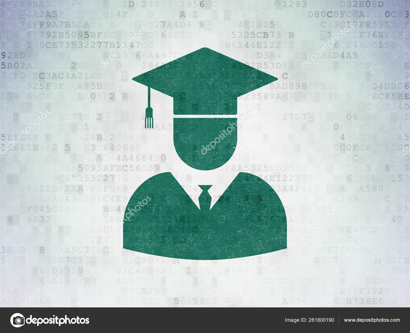 Science Concept Painted Green Student Icon Digital Data Paper ...