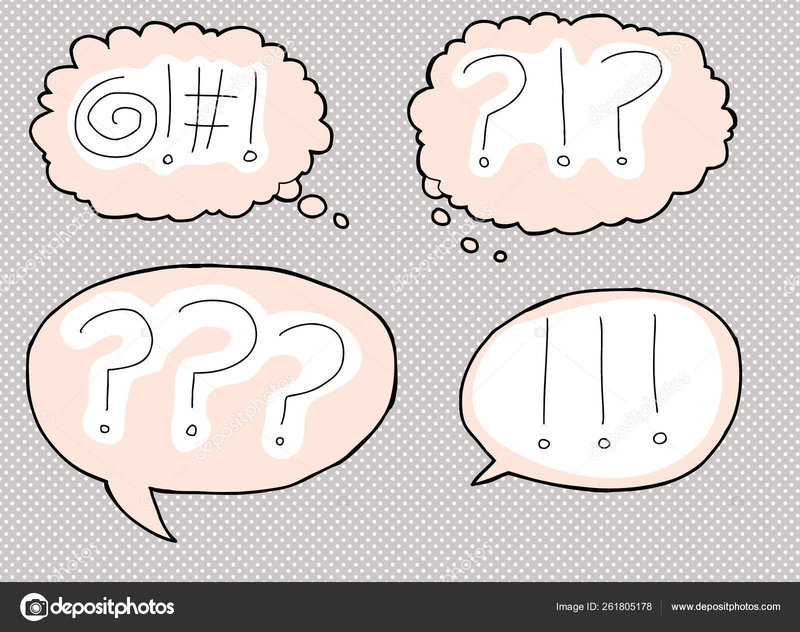 Four Various Exaggerated Expression Icons Bubbles Stock Photo by ...