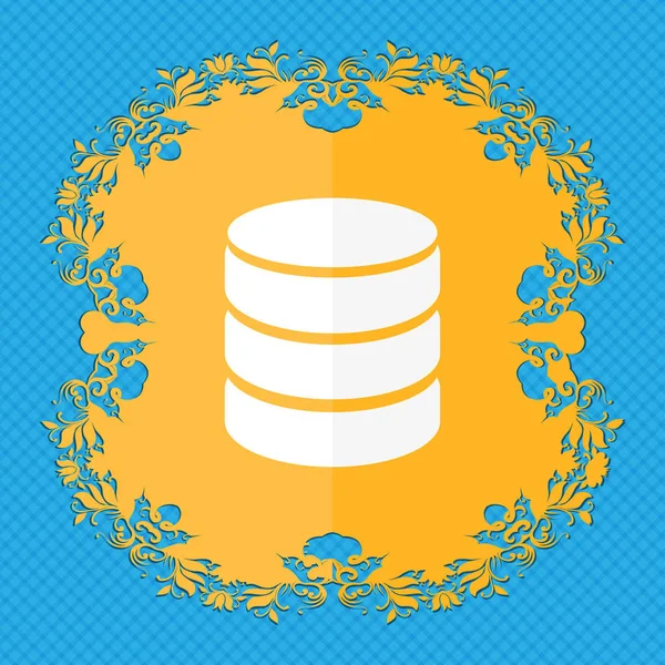 Hard Disk Database Icon Symbol Flat Modern Web Design Long Stock Photo ...