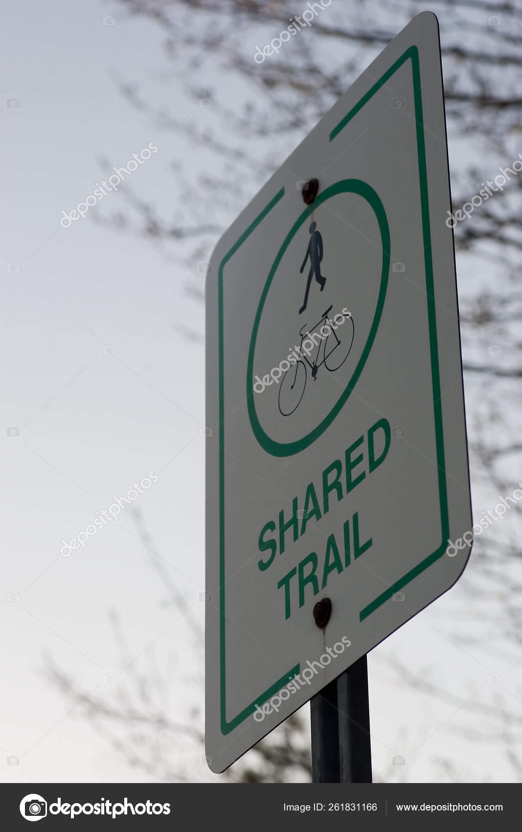 Looking Shared Trail Sign — Stock Photo © YAYImages #261831166