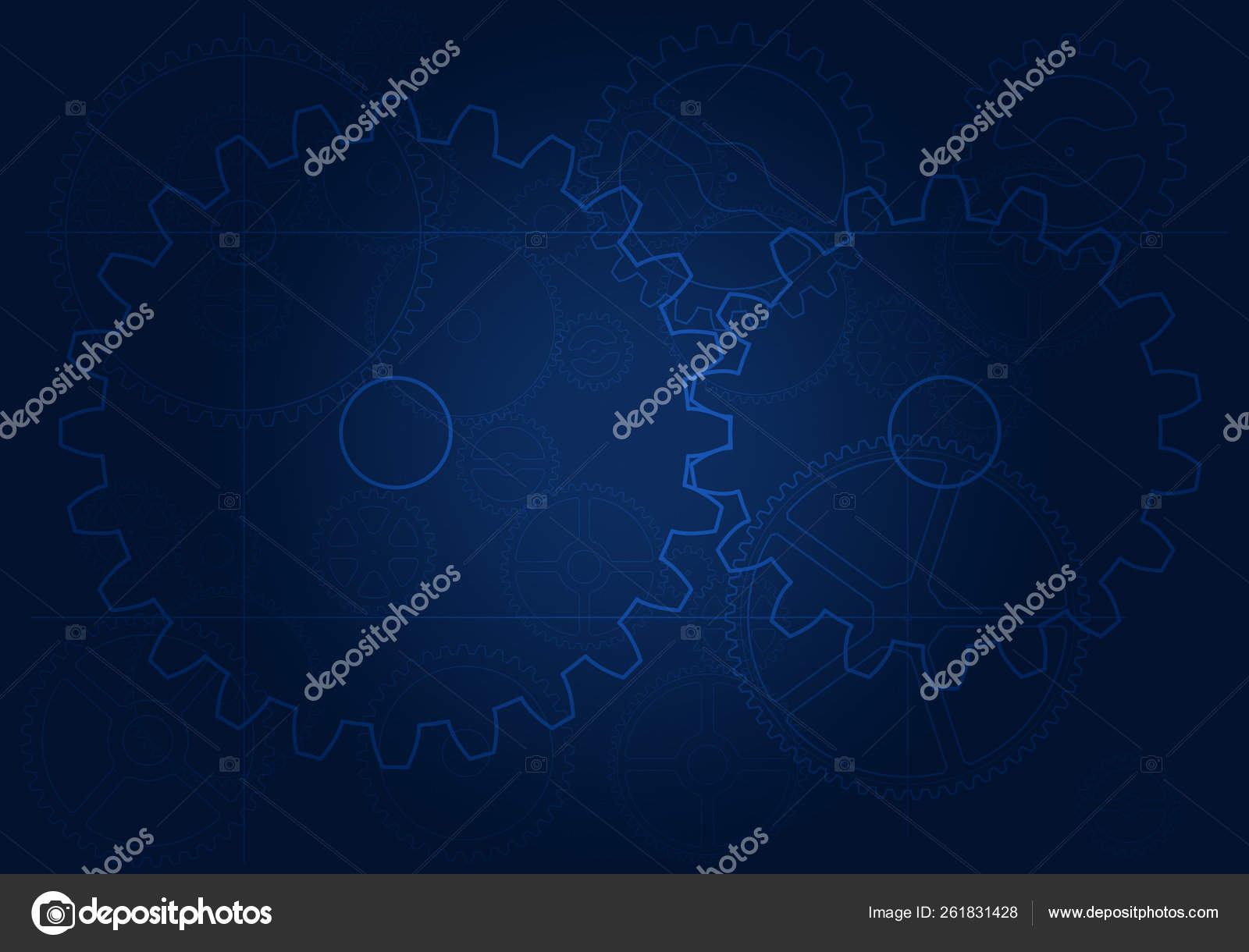 Frontal View Engineering Blueprint Gears Stock Photo by ©YAYImages ...