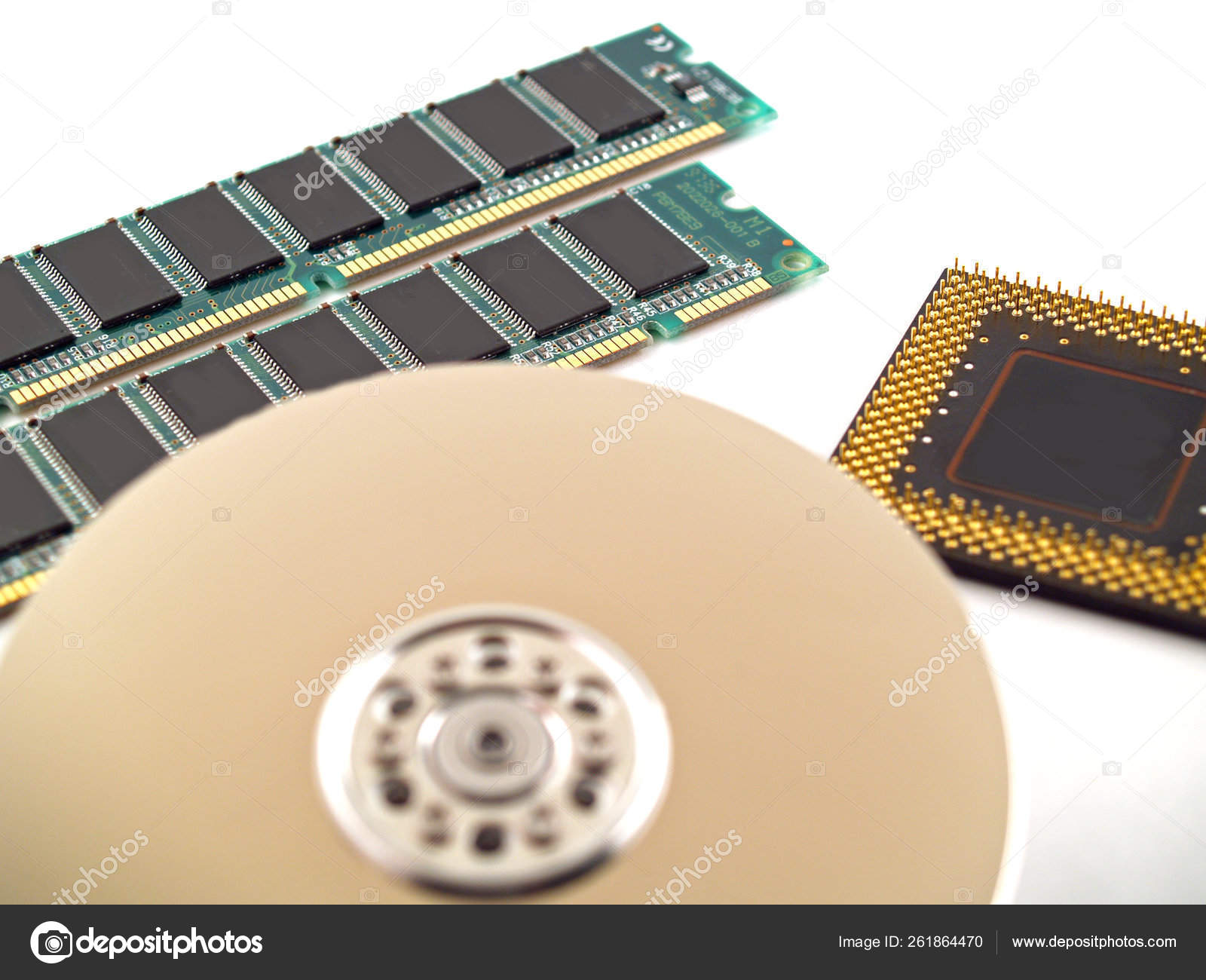 Computer Parts Circuit Boards Memory Chips Cpu Hard Disk Stock Photo by ...