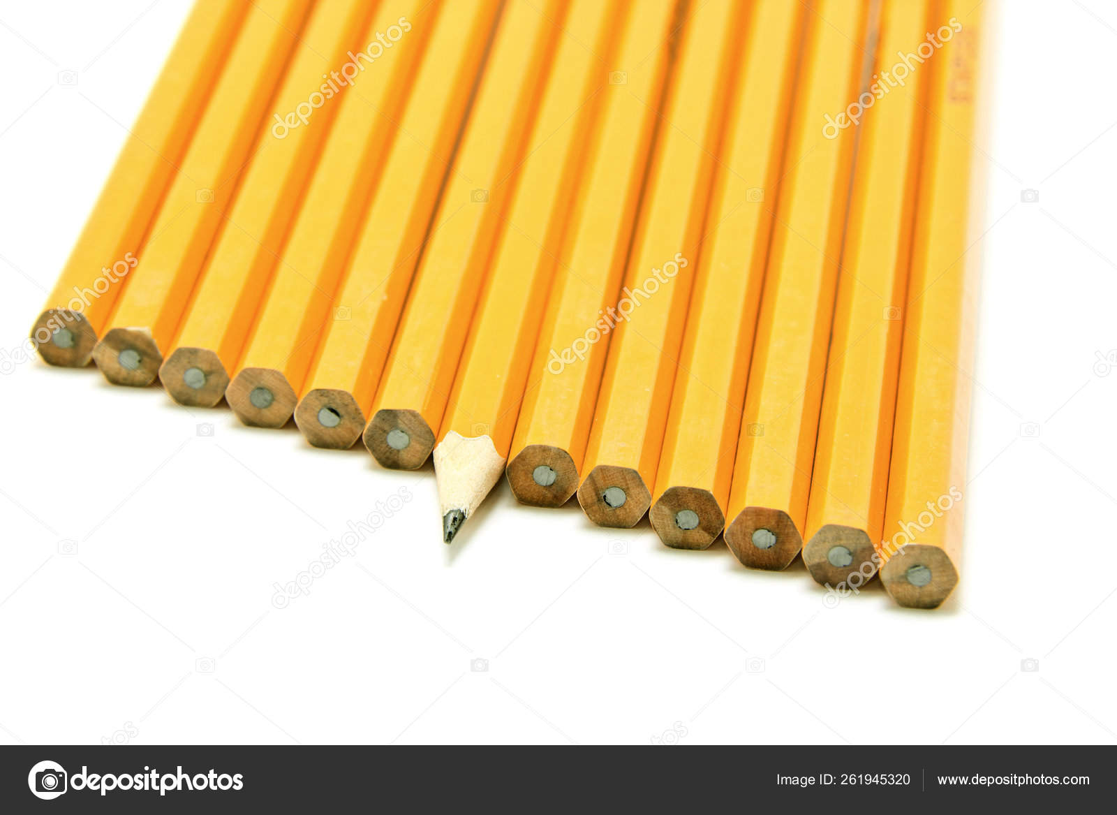 Sharp Pencil Sticking Out Form Croud Dull Pencils Stock Photo by ...