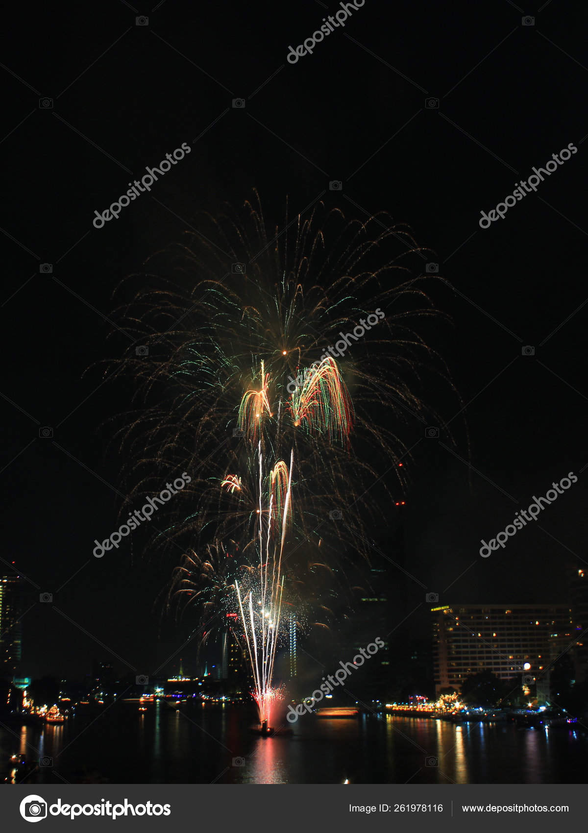 Firework Exploding Night Sky Background Stock Photo by ©YAYImages 261978116