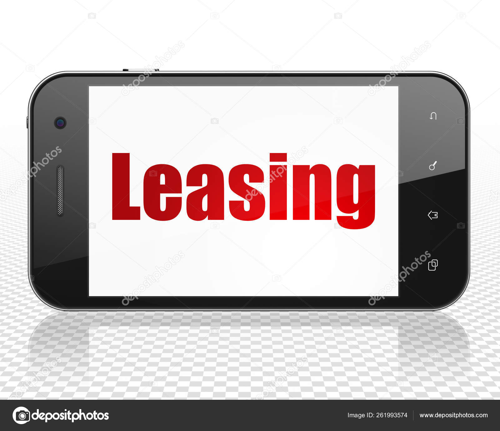 Finance Concept Smartphone Red Text Leasing Display Rendering — Stock ...