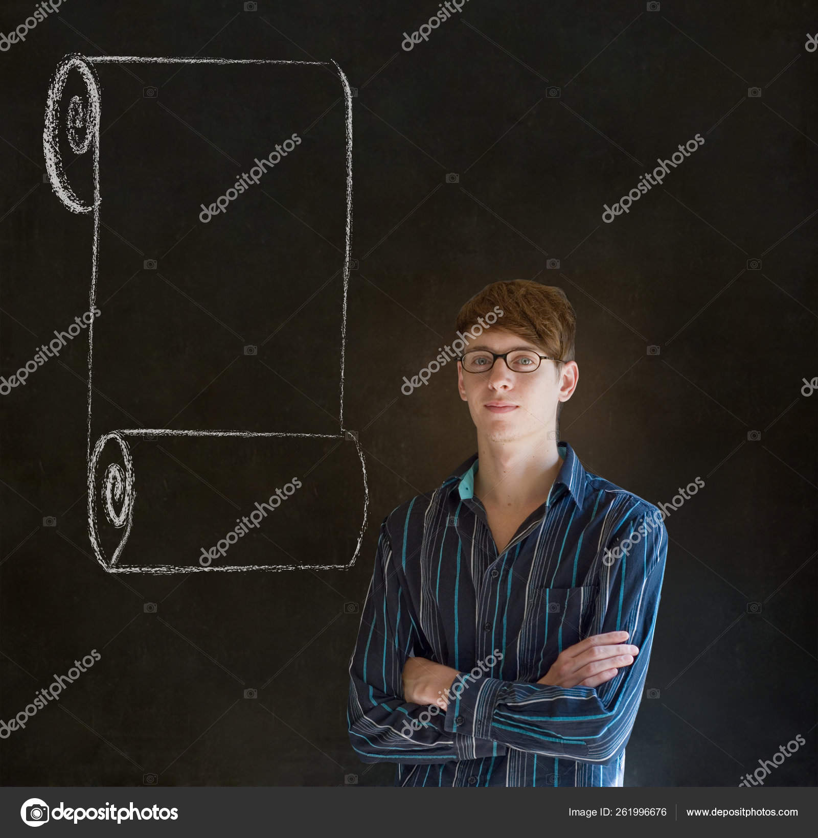 Business Man Student Teacher Menu Scroll Checklist Blackboard ...