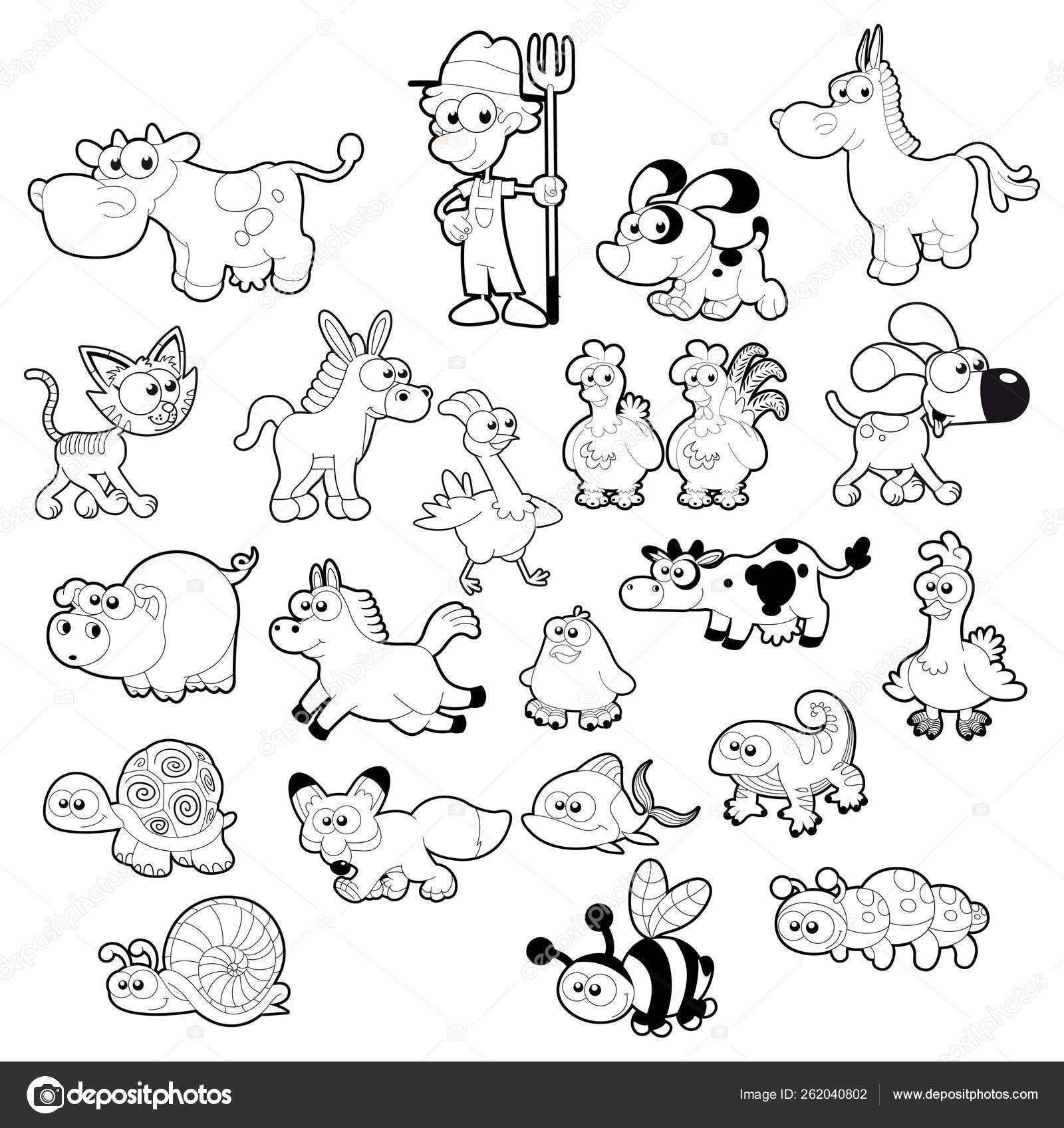 Clipart Farm Animals Black And White Drawings