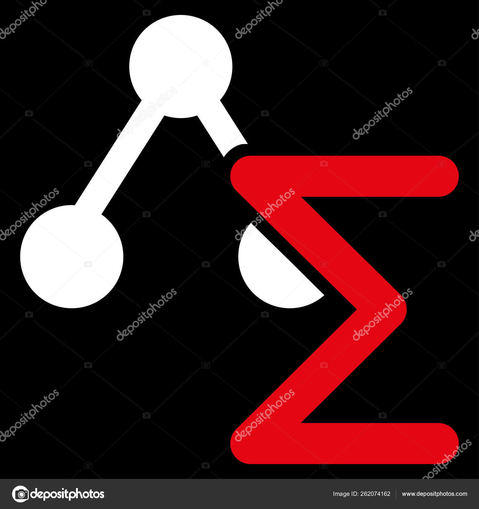 Analysis Icon Flat Raster Symbol Uses Red White Colors Rounded Stock ...