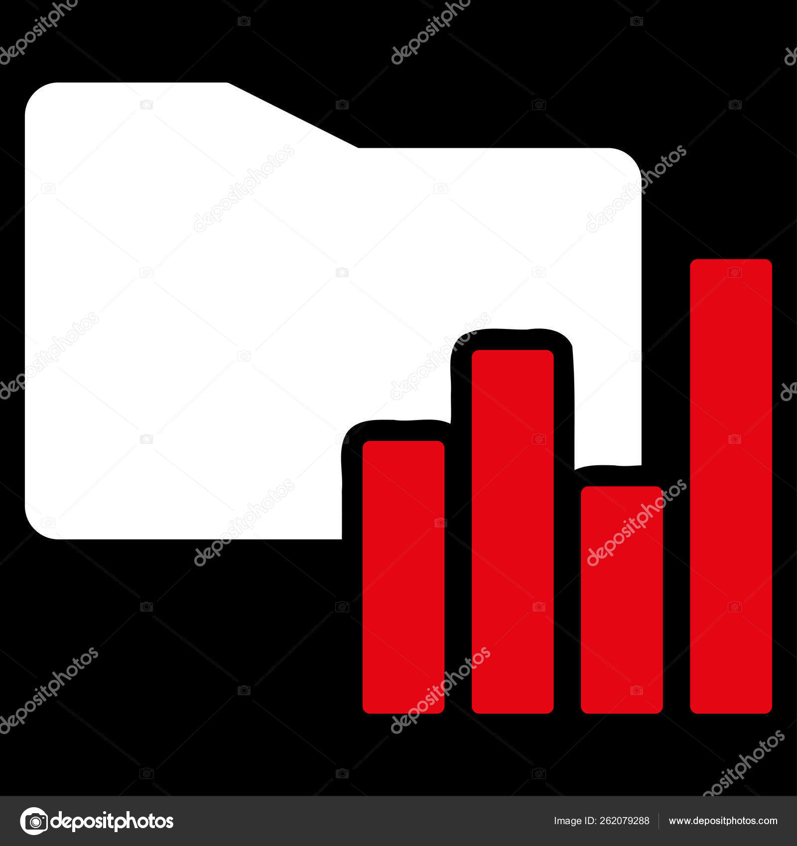 Charts Folder Icon Flat Raster Symbol Uses Red White Colors Stock Photo ...
