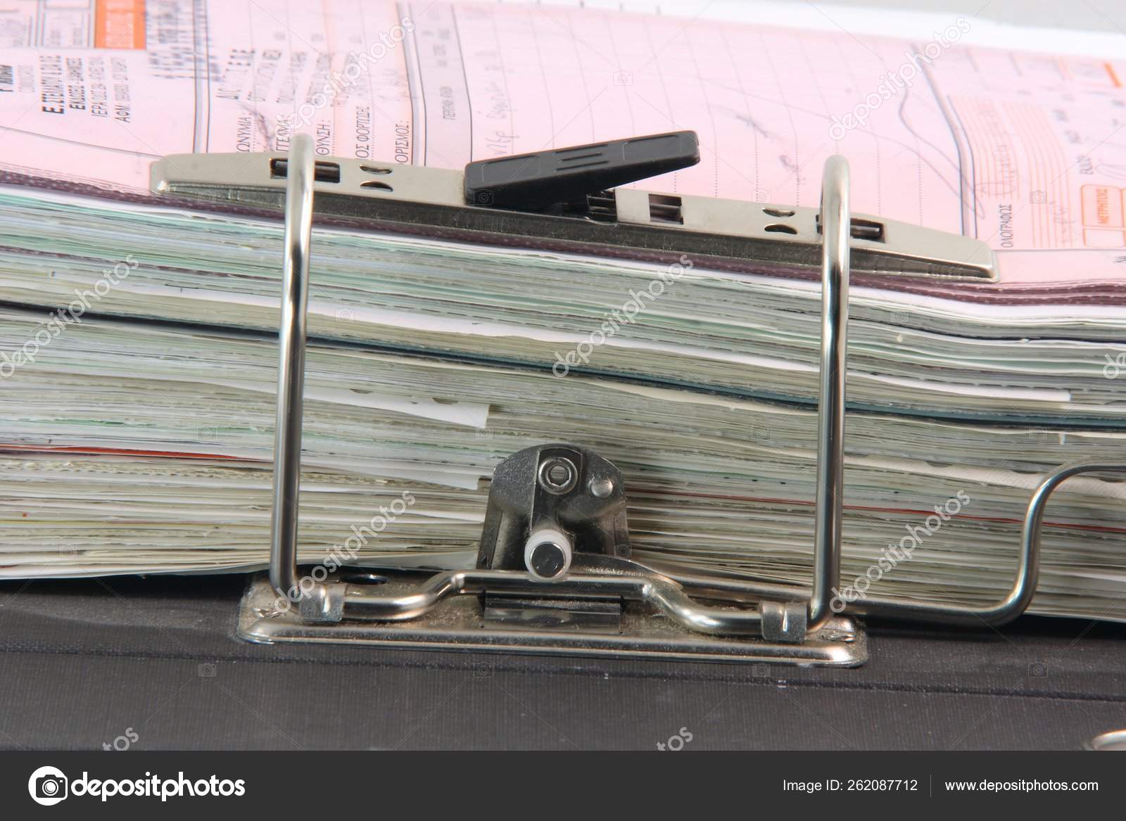Detail Open Black Business Folder Binder Full Documents Stock Photo by ...