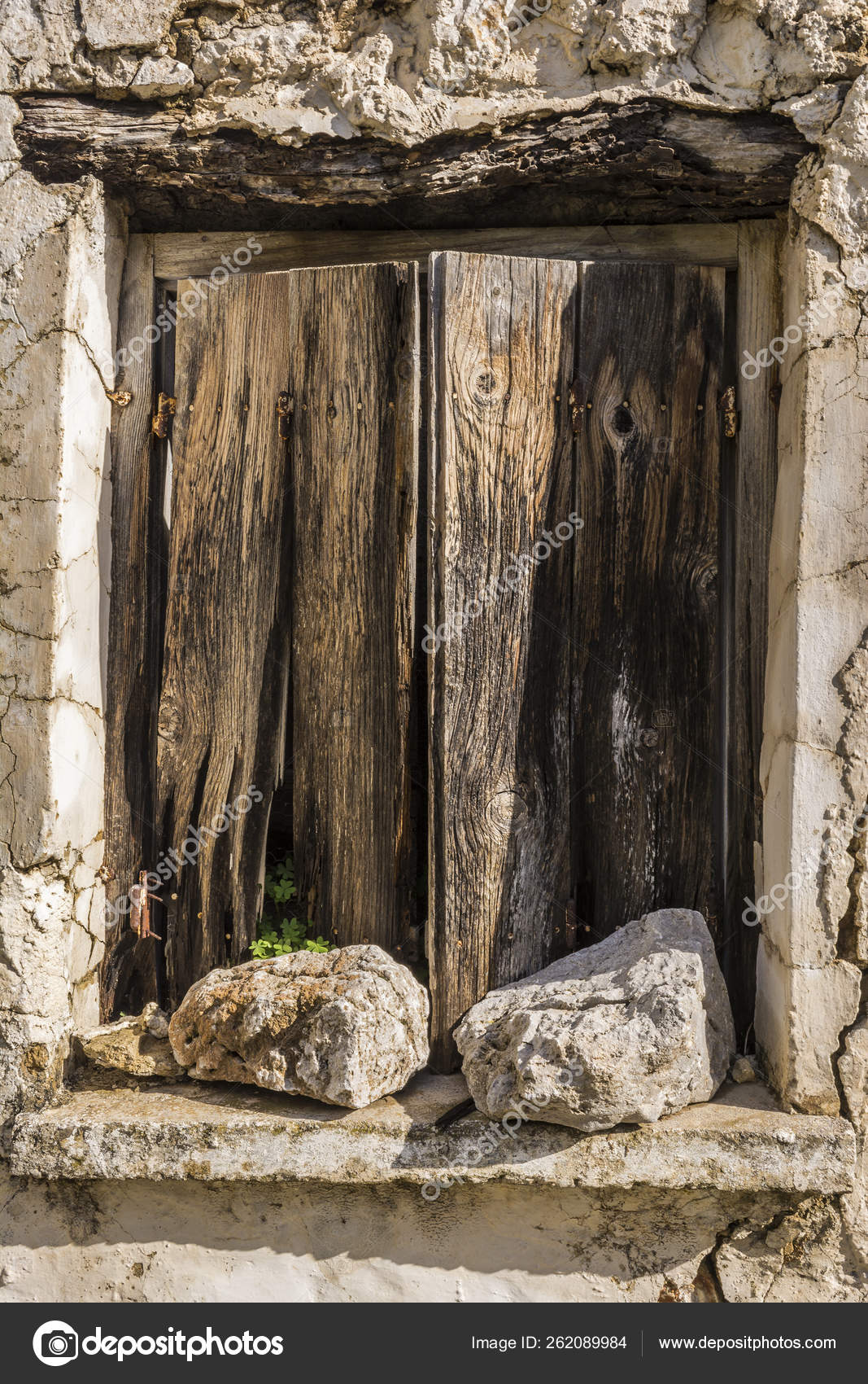 Old Wodden Window Shutter Traditional House Village Chamaitoulo Crete ...