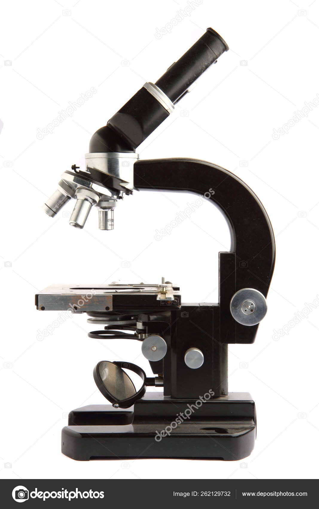 Old Microscope Isolated White Background Stock Photo by ©YAYImages ...