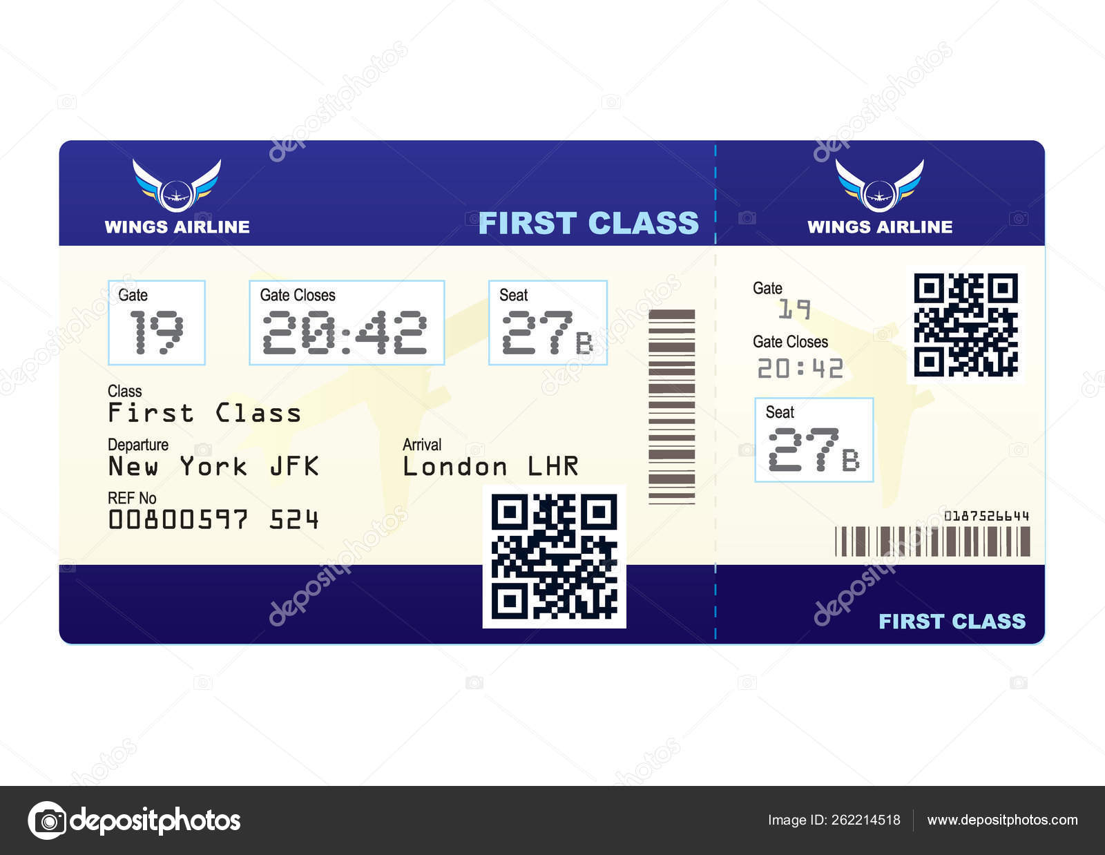 Fake Plane Ticket Scan Smart Barcode Modern Code Stock Photo by ...
