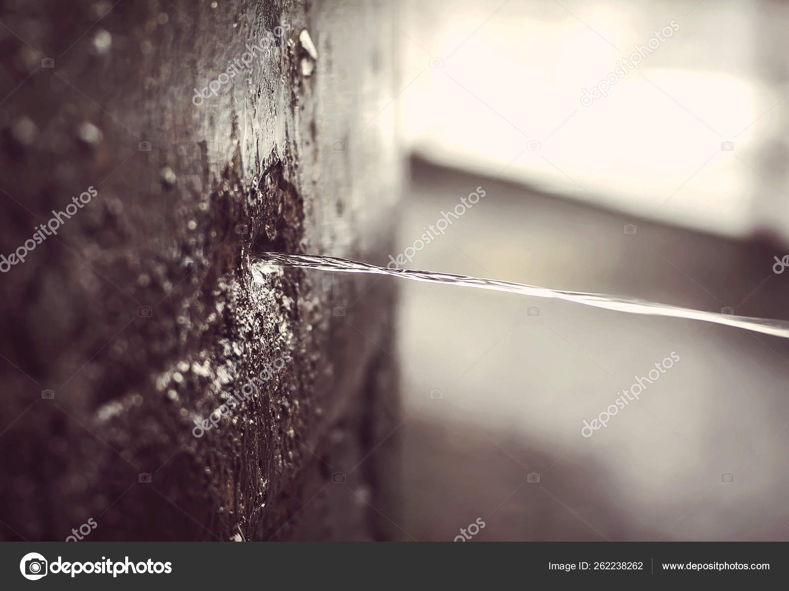 Old Rusty Pipe Leak Water Spraying Out Deterioration Water Supply ...