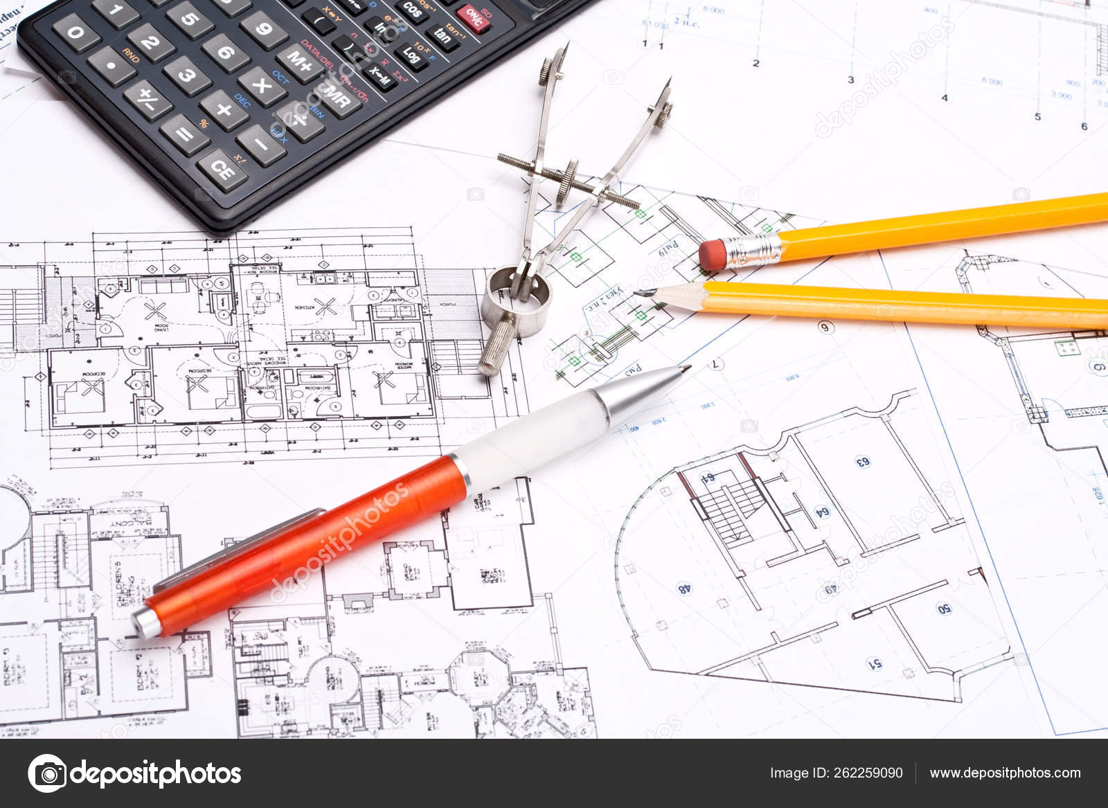 Engineering Architecture Drawings Pencil — Stock Photo © YAYImages ...