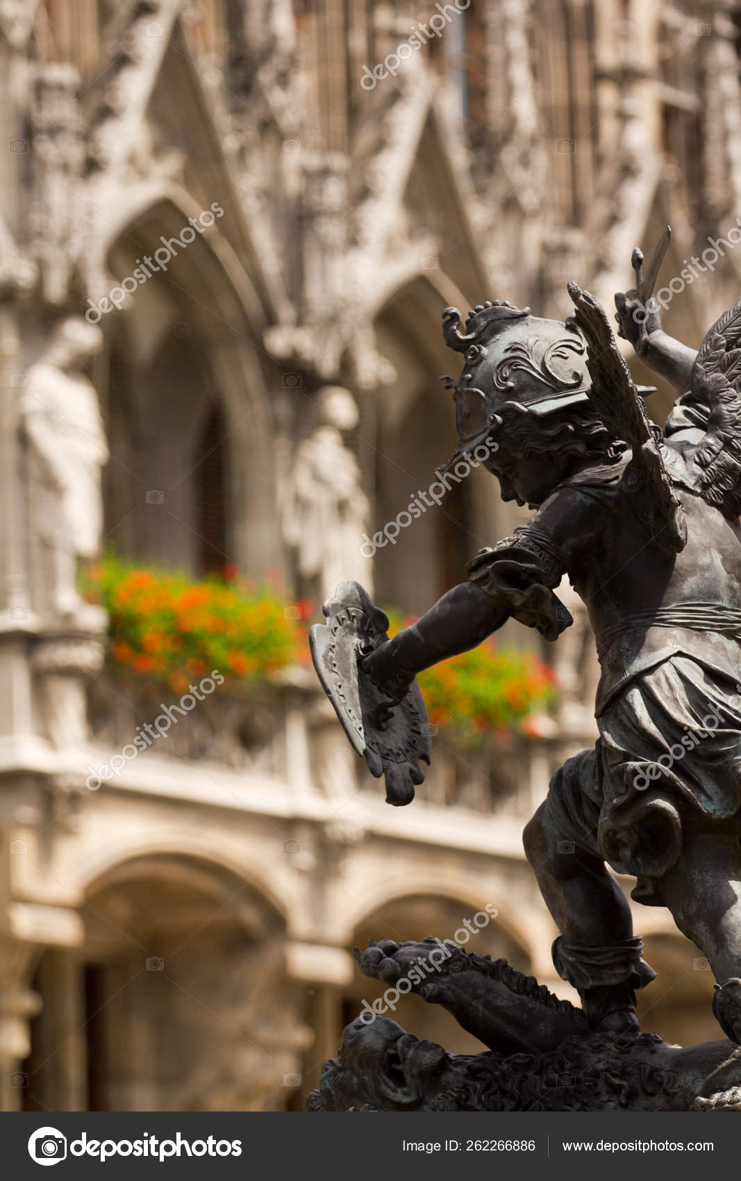 Medieval Statue Marienplatz Munich Southern Germany — Stock Photo ...