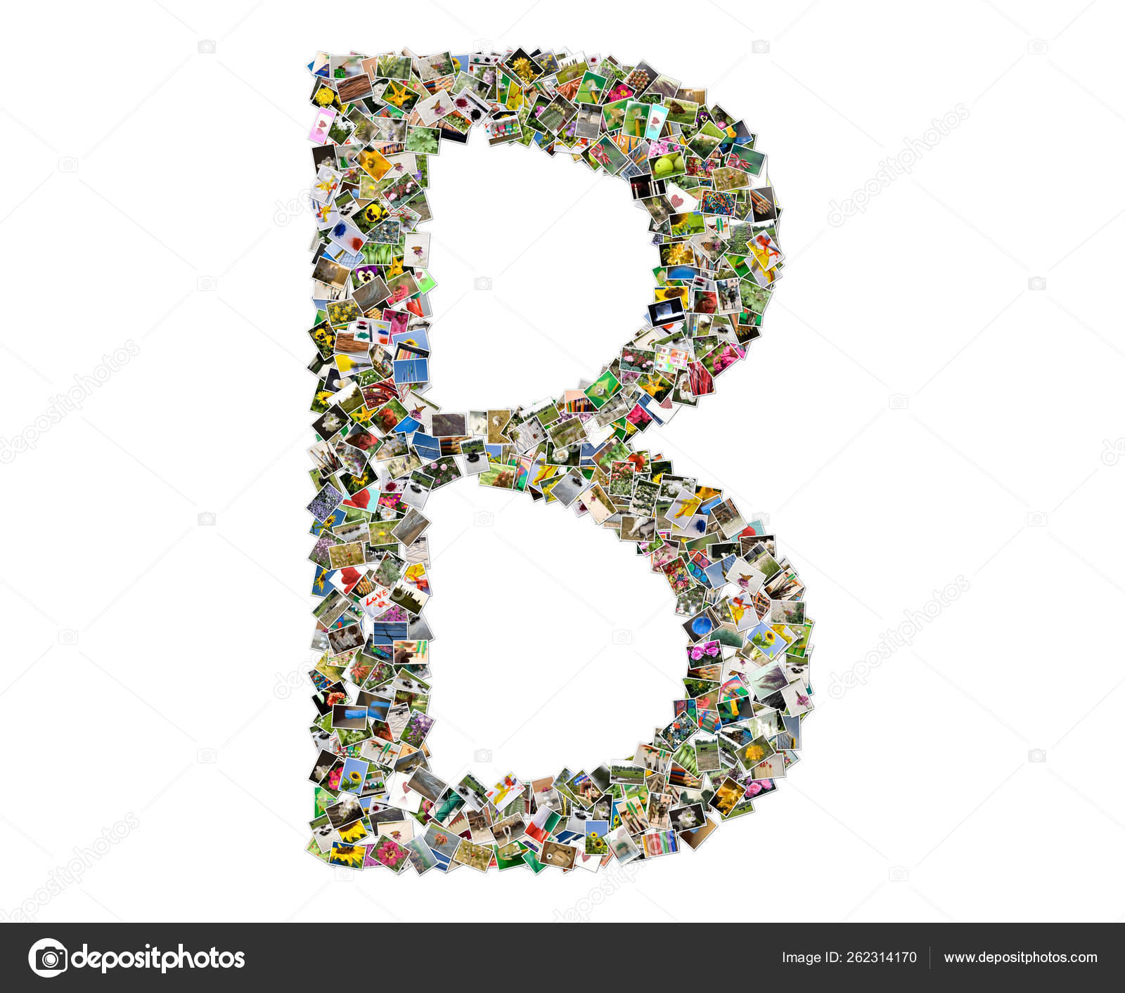 Letter Photos Collage Isolated White Background — Stock Photo ...