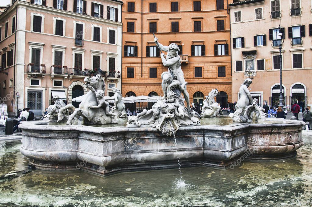 Fuente de Poseidón, Plaza Navona Roma 2024