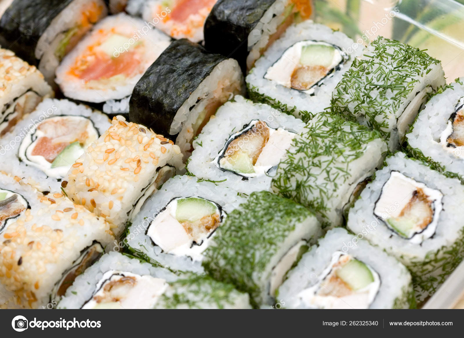 Different Types Traditional Japanese Rolls Stock Photo by ©YAYImages ...