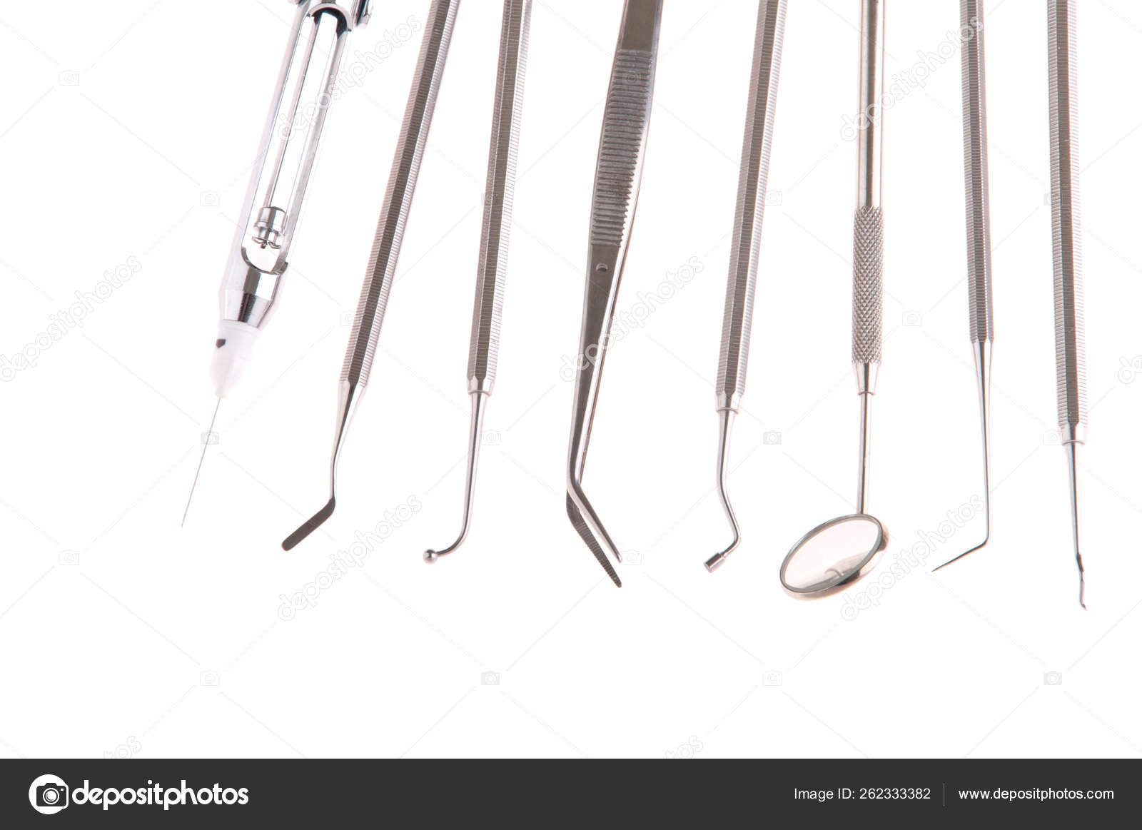 Stainless Steel Dental Surgery Instruments Teeth Care Isolated White ...