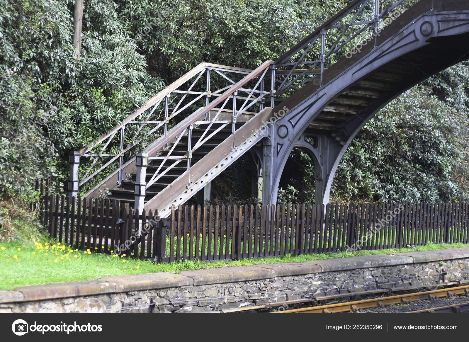 Steps Bridge Connecting Two Platforms Railway Station Stock Photo by ...