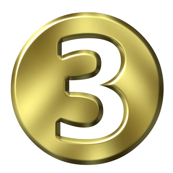 3D Golden Framed Number 3 — Stock Photo © georgios #1222360