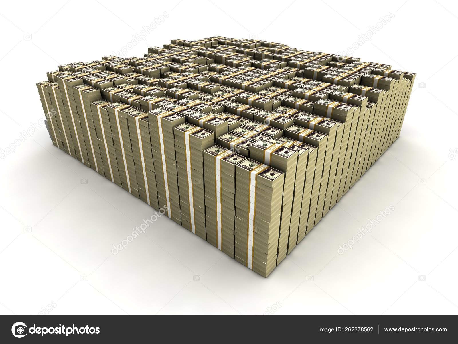 Huge Stack 100 Dollar Bill Bundles Stock Photo by ©YAYImages 262378562