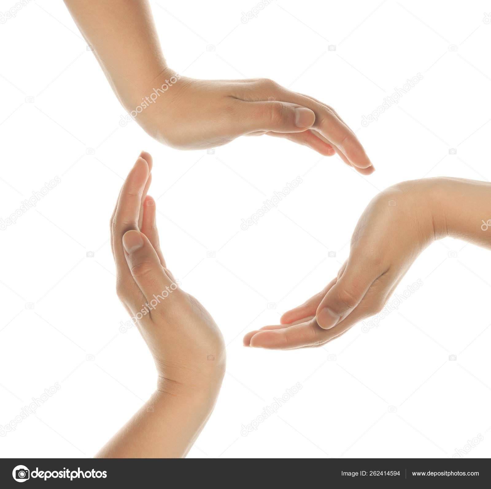 Recycling Symbol Made Hands Isolated White Background Environment ...