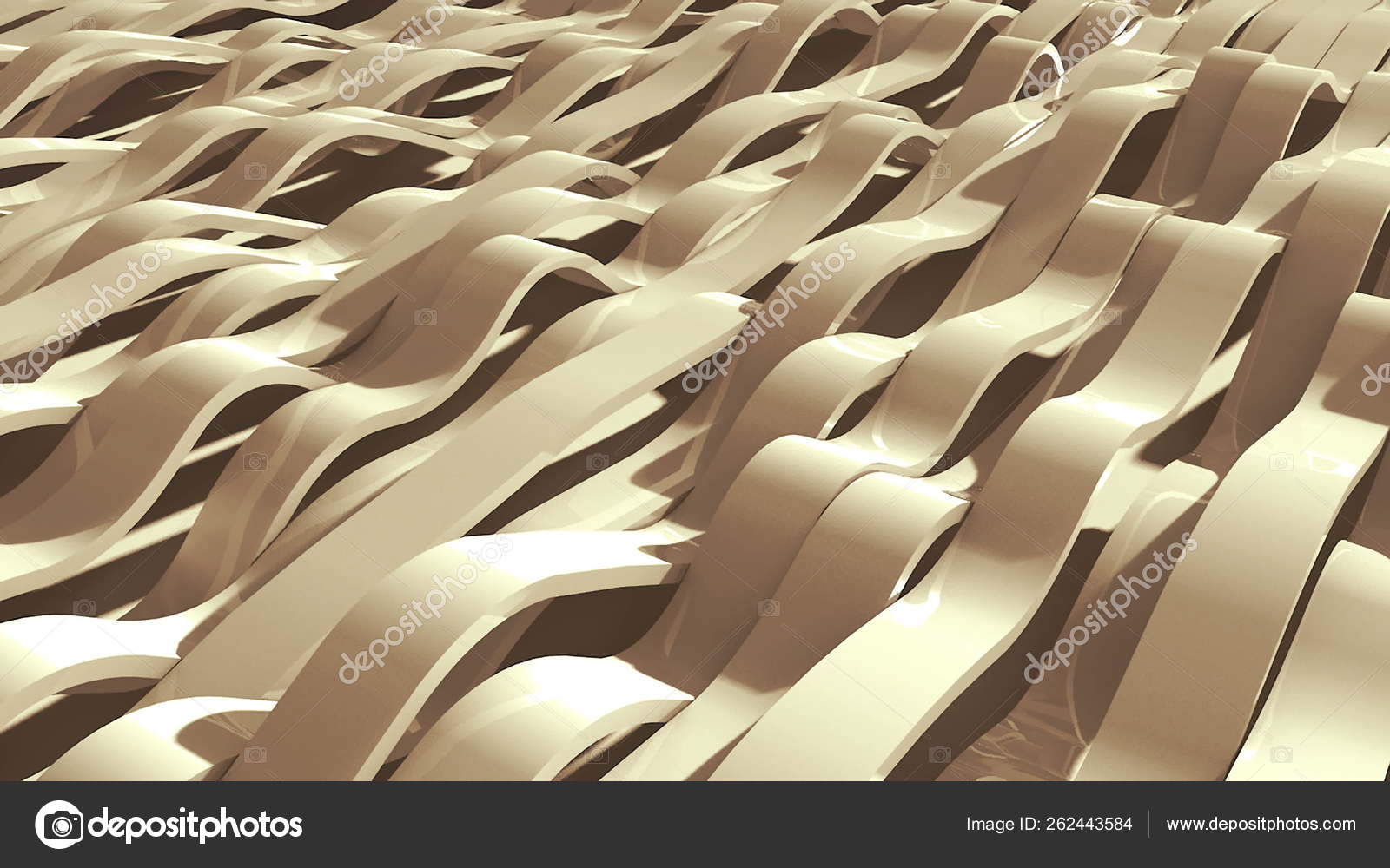 Brown Color Wave Animation Loop Undulating Series Ribbons Soft ...