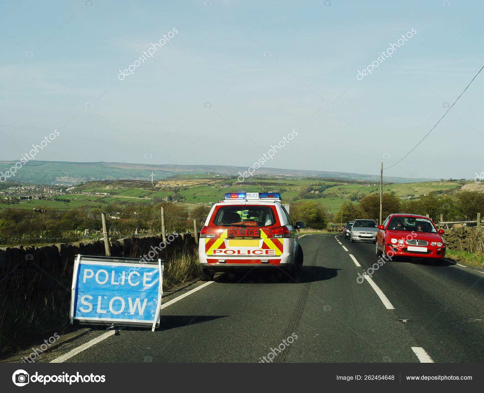 Policeman Car Stopping Traffic One Direction – Stock Editorial Photo ...