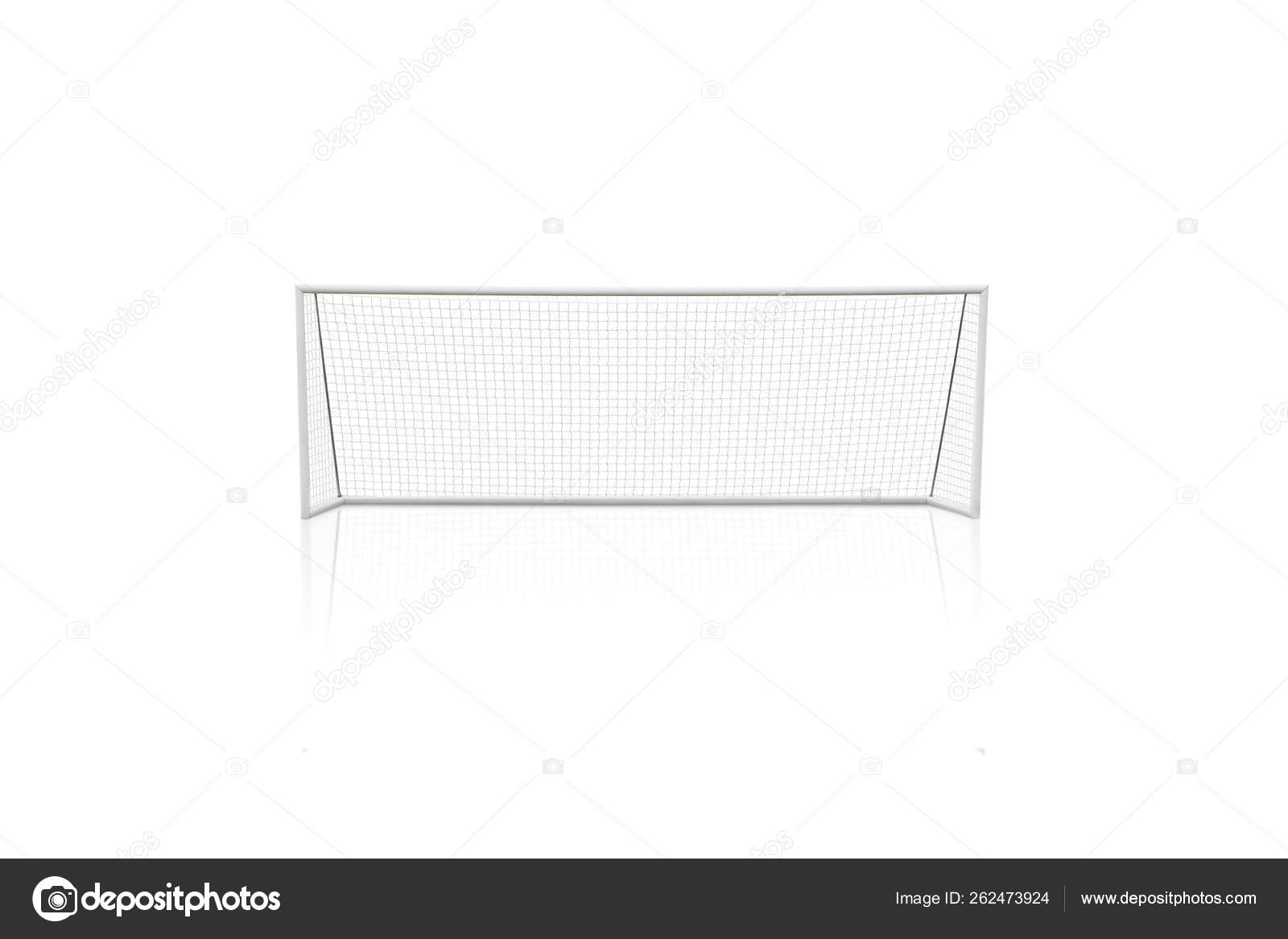 Football Concept Showing Empty Football Goal Posts Goal Net Reflection ...