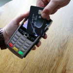 Contactless Payment Card Pdq Background Copy Space Hand Holding Credit ...