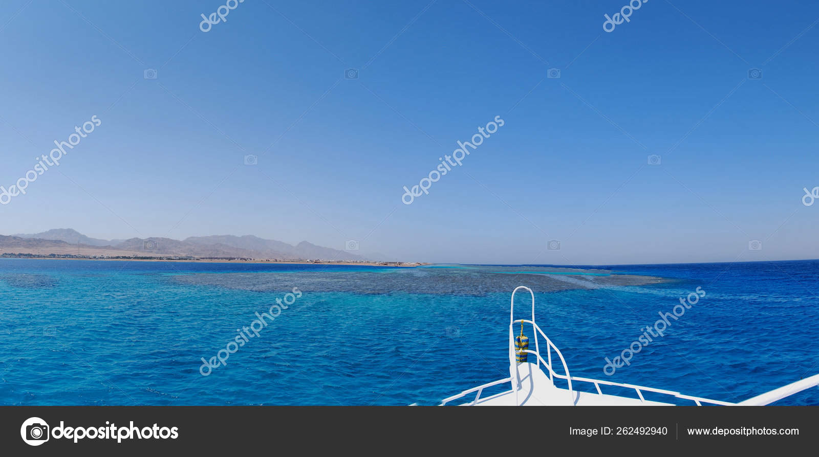 Large Coral Reef Blue Water Red Sea Panorama — Stock Photo © YAYImages ...