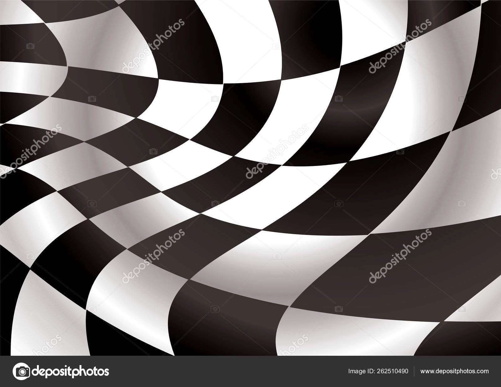 Checkered Flag Flapping Wind Black White Squares Stock Photo by ...