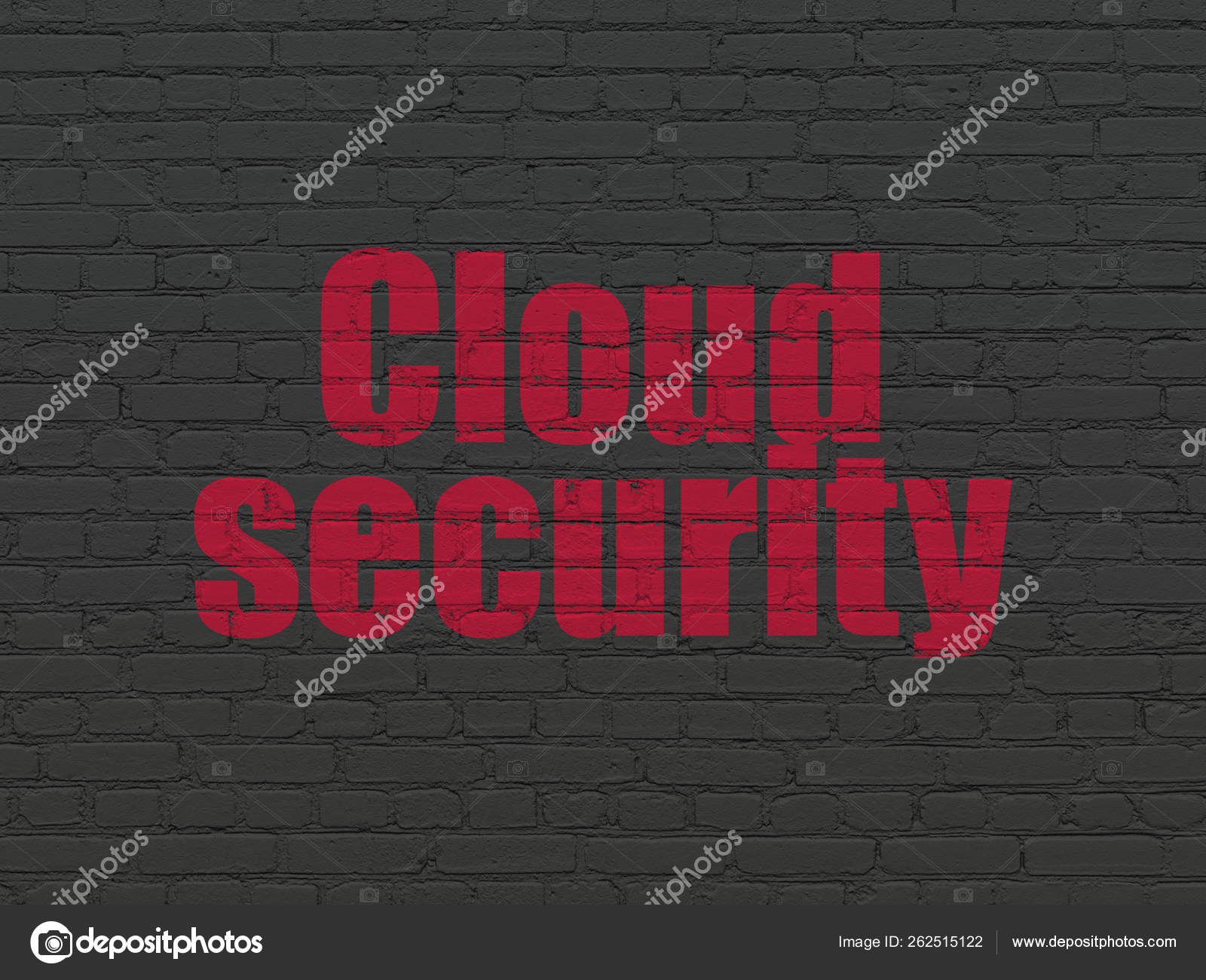 Protection Concept Painted Red Text Cloud Security Black Brick Wall — Stock Photo © YAYImages ...
