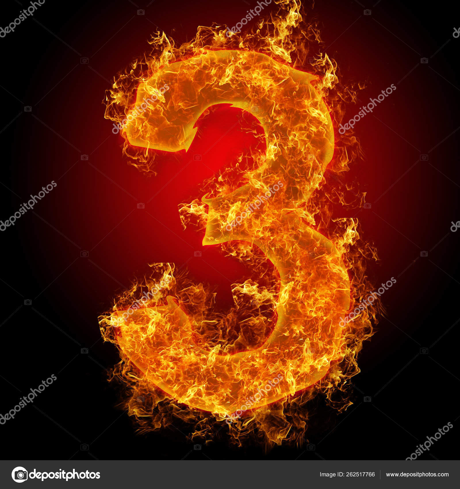 Fire Number Black Background Stock Photo by ©YAYImages 262517766