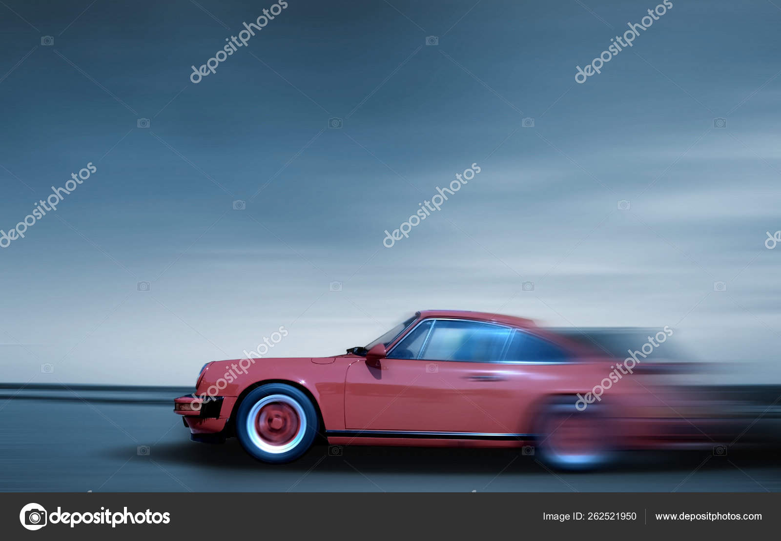Red Sports Car Fast Motion Blue Tone Stock Photo by ©YAYImages 262521950