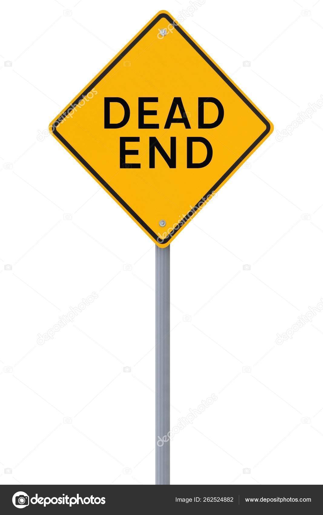 Dead End Warning Sign Isolated White White Background Stock Photo by ...
