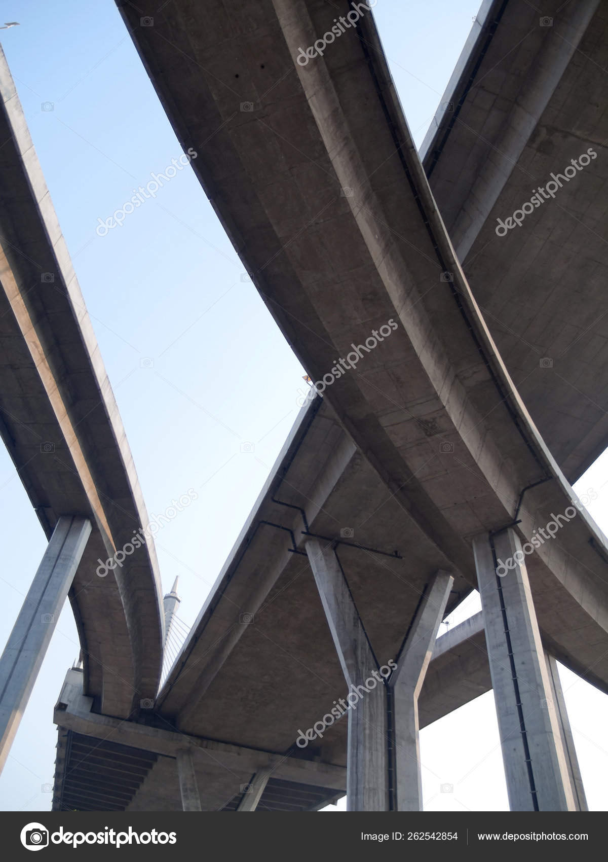 Intersection Expressway Grade Separation Clear Sky Stock Photo by ...