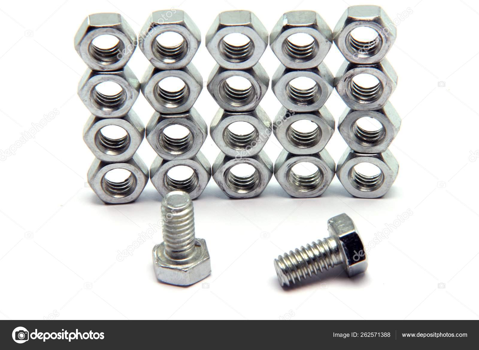 Screws Bolts Texture Isolated White Background Construction Industry ...