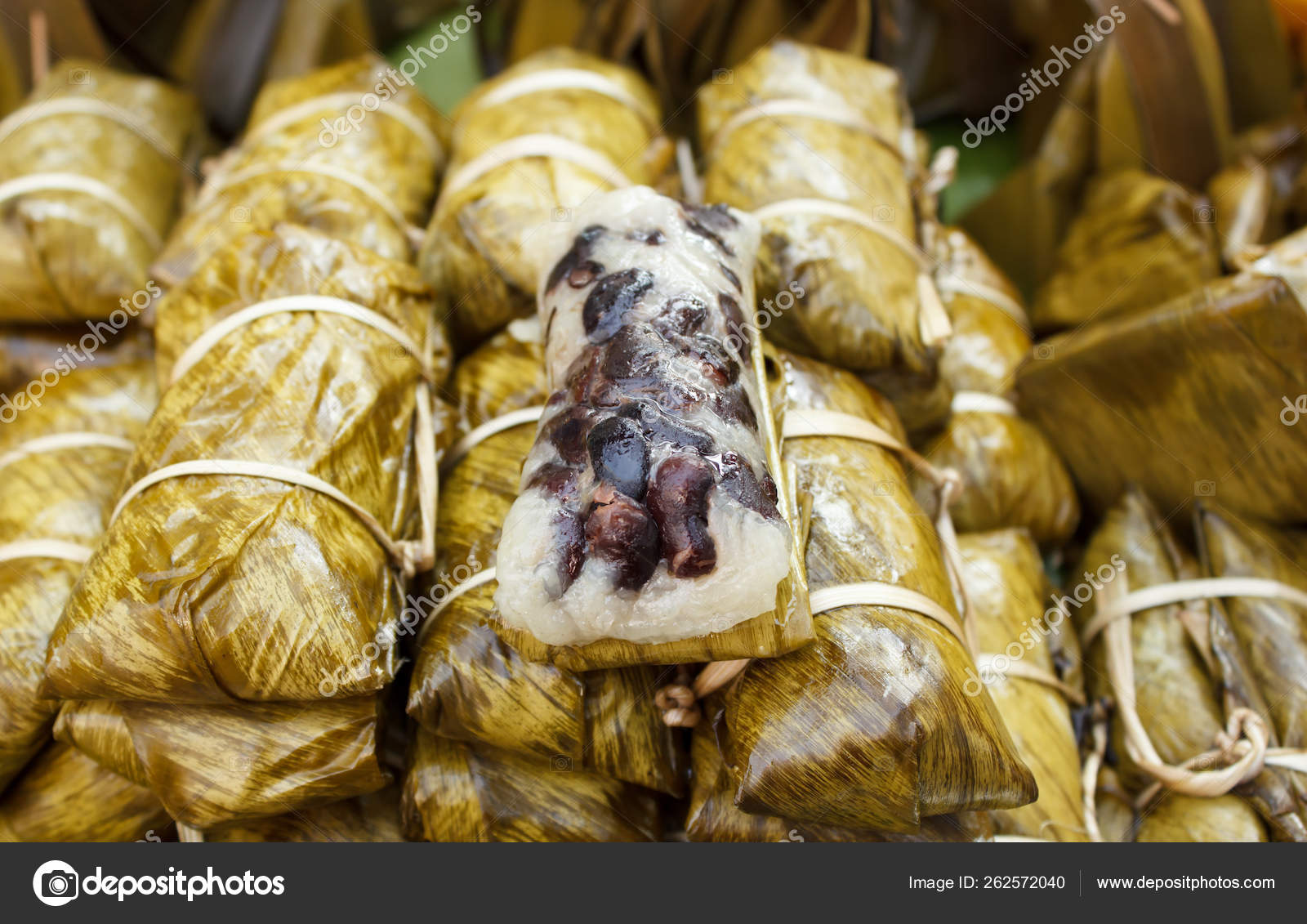 Black Bean Banana Sticky Rice Thai Dessert Stock Photo by ©YAYImages ...