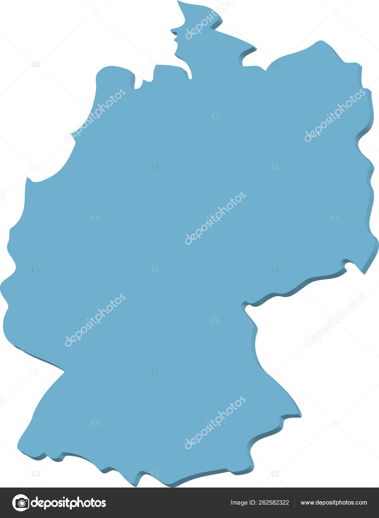 Stylized Map Germany Blue Tone All Isolated White Background Stock ...